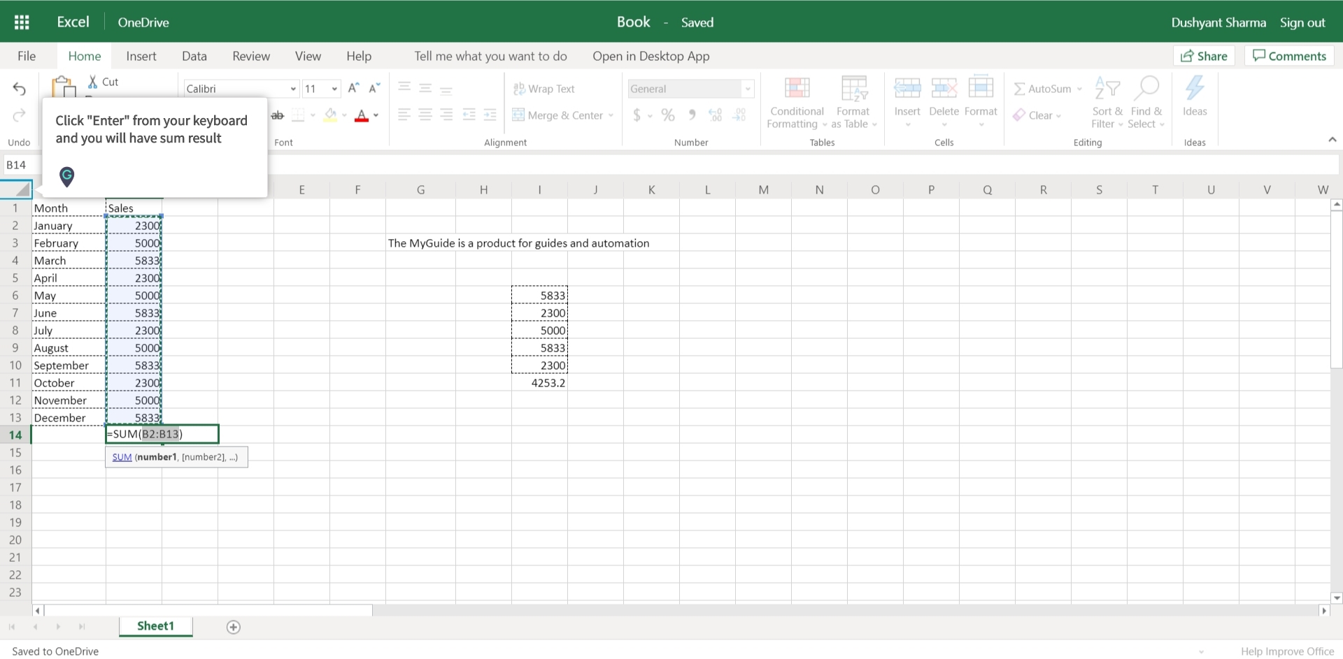 How To Auto Sum Numbers In MS Excel Online A Guide By MyGuide