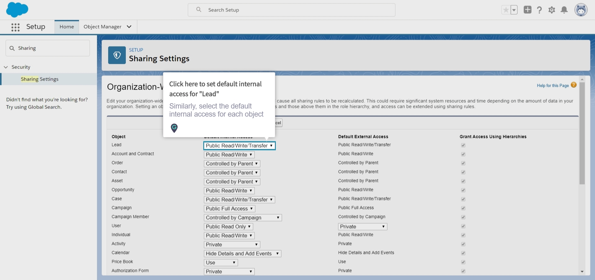 How To Set Your Org Wide Sharing Defaults In Salesforce Lightning A