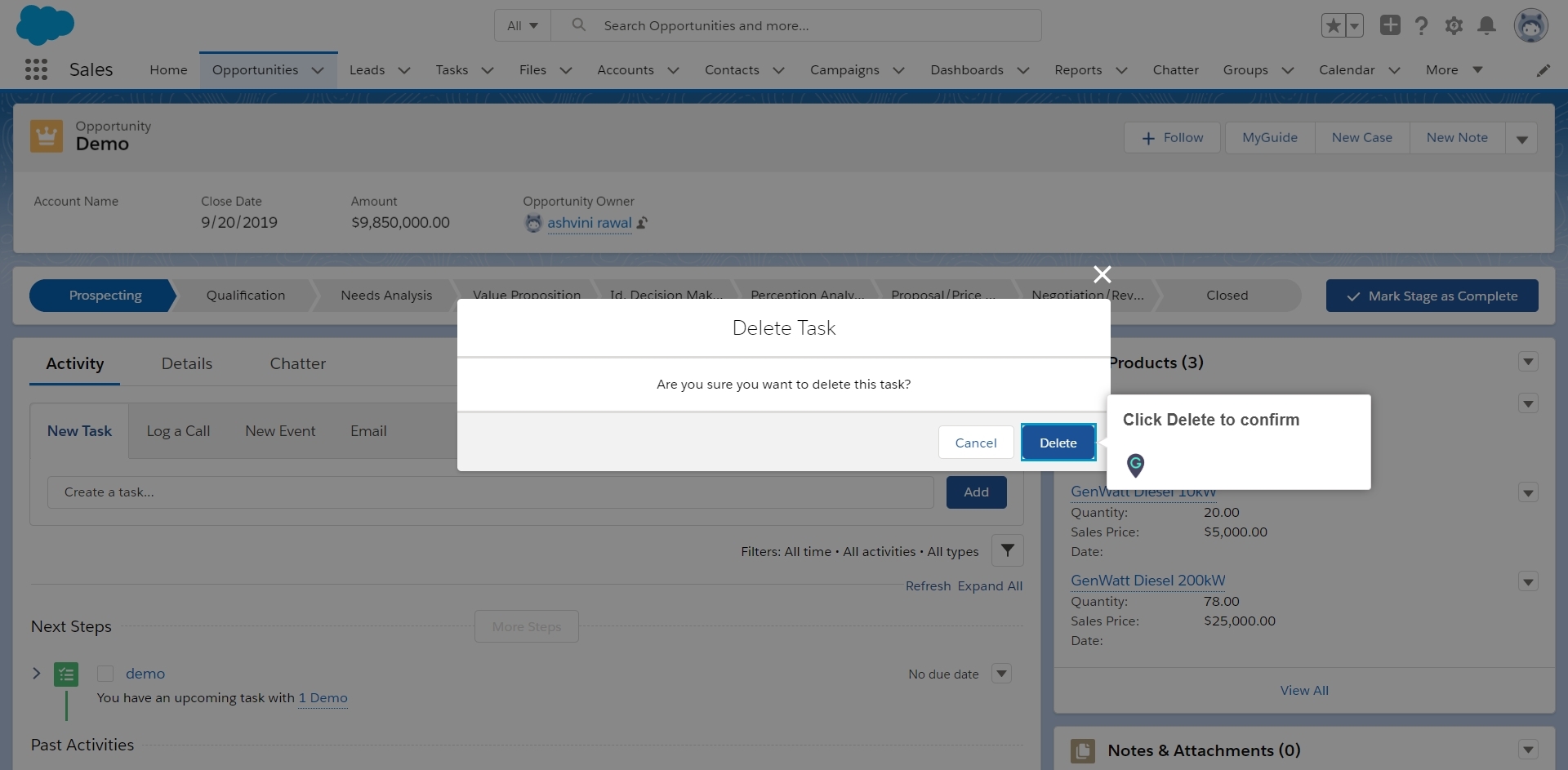 How To Delete A Task Under Opportunities In Salesforce Lightning A Guide By Myguide