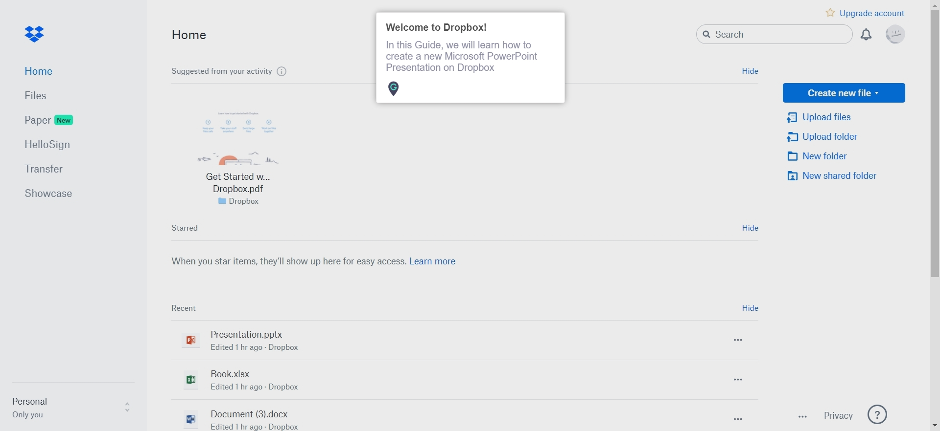 How To Create A New Microsoft PowerPoint Presentation On Dropbox A